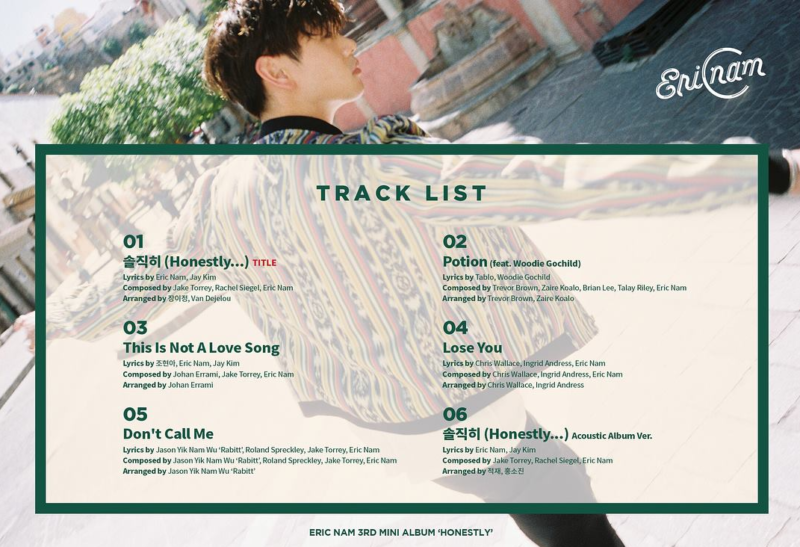 Eric Nam révèle la tracklist de son prochain mini album “Honestly ...